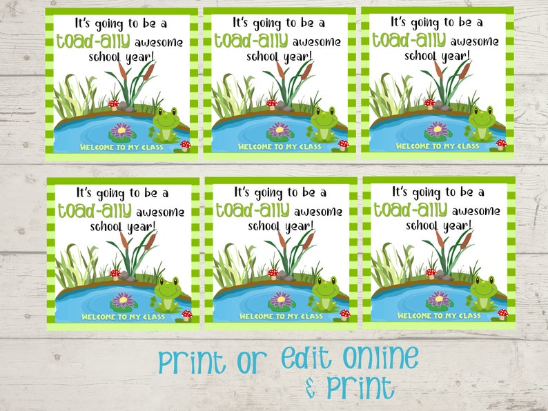 Editable Toad-ally Awesome Gift Tag , Frog Theme Tag , First Day of ...