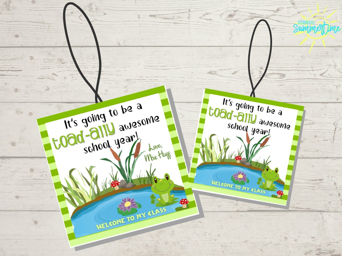 Editable Toad-ally Awesome Gift Tag , Frog Theme Tag , First Day of ...