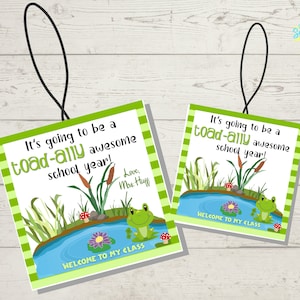 Editable Toad-ally Awesome Gift Tag , Frog Theme Tag , First Day of ...
