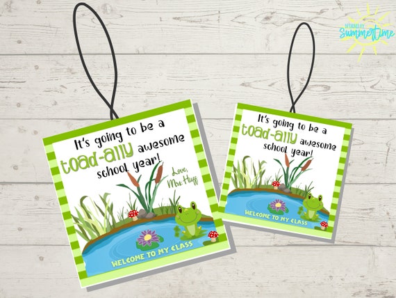 Editable Toad-ally Awesome Gift Tag Frog Theme Tag First - Etsy