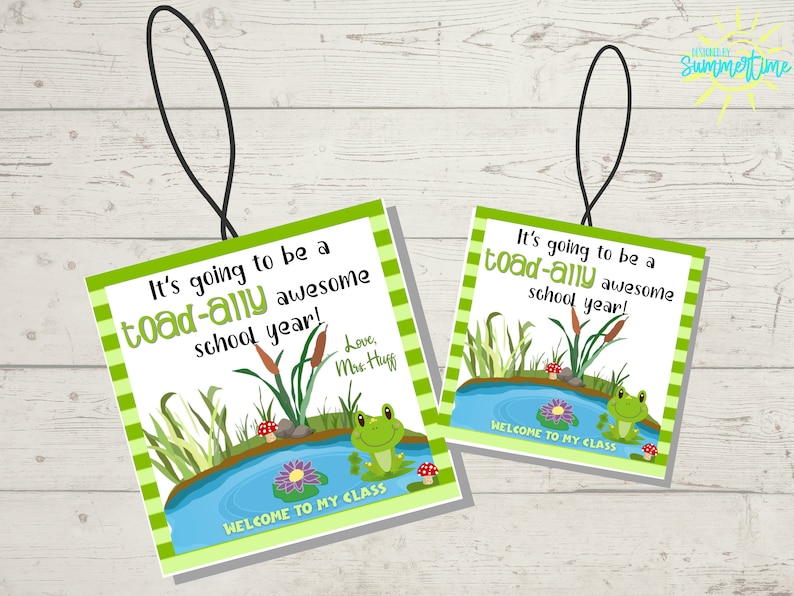 Editable Toad-ally Awesome Gift Tag , Frog Theme Tag , First Day of ...