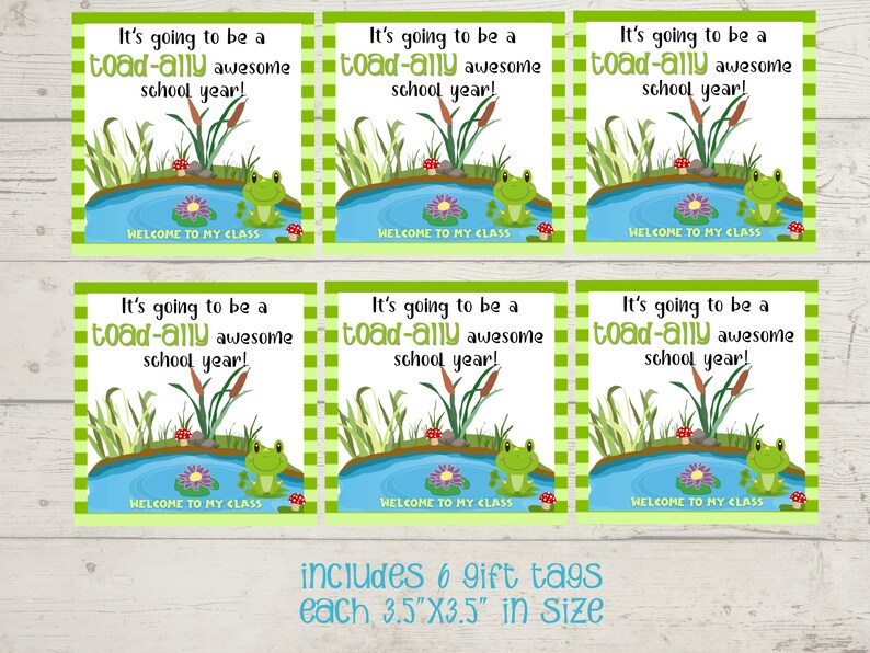 Editable Toad-ally Awesome Gift Tag , Frog Theme Tag , First Day of ...