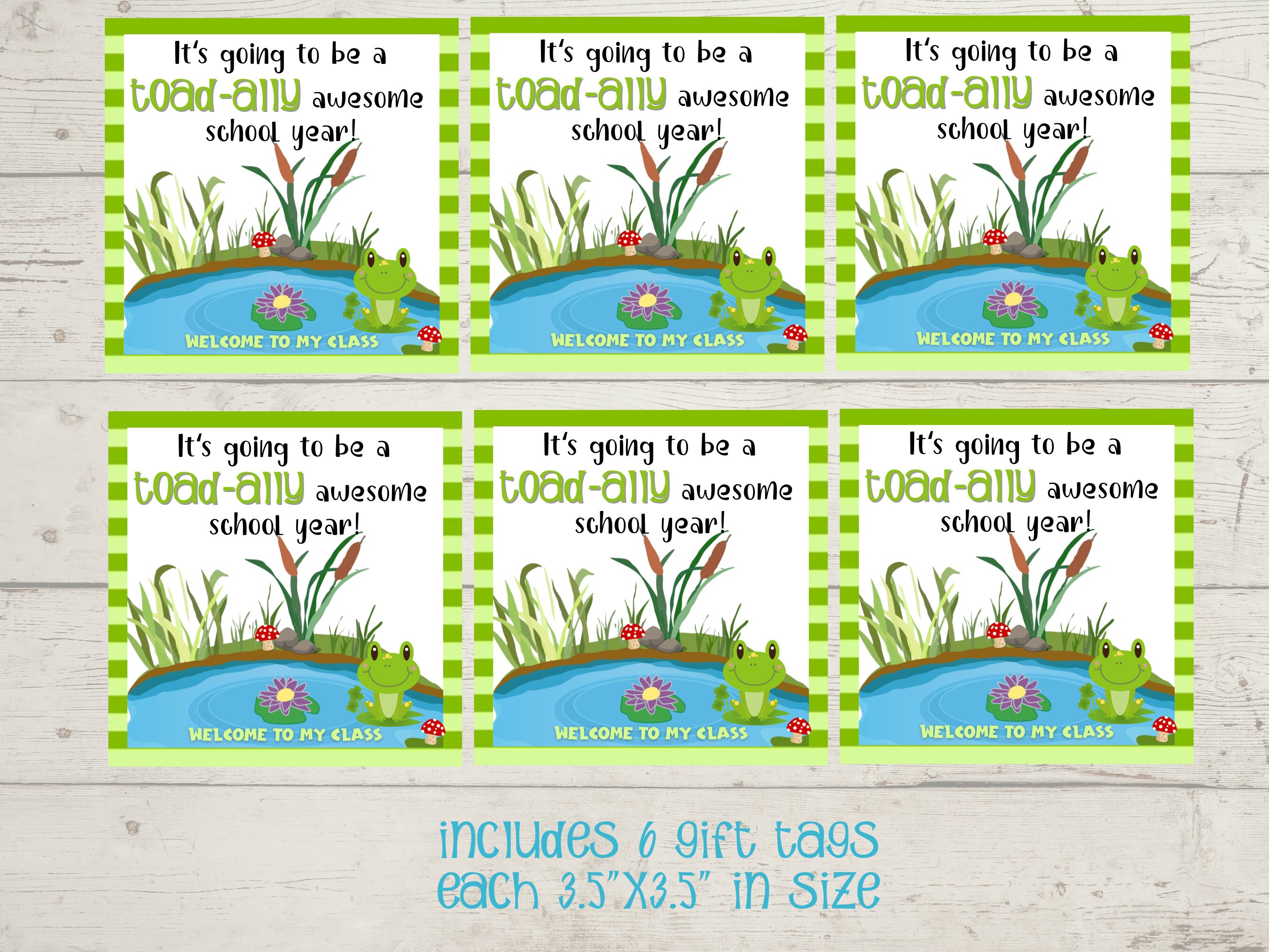 Editable Toad-ally Awesome Gift Tag , Frog Theme Tag , First Day of ...