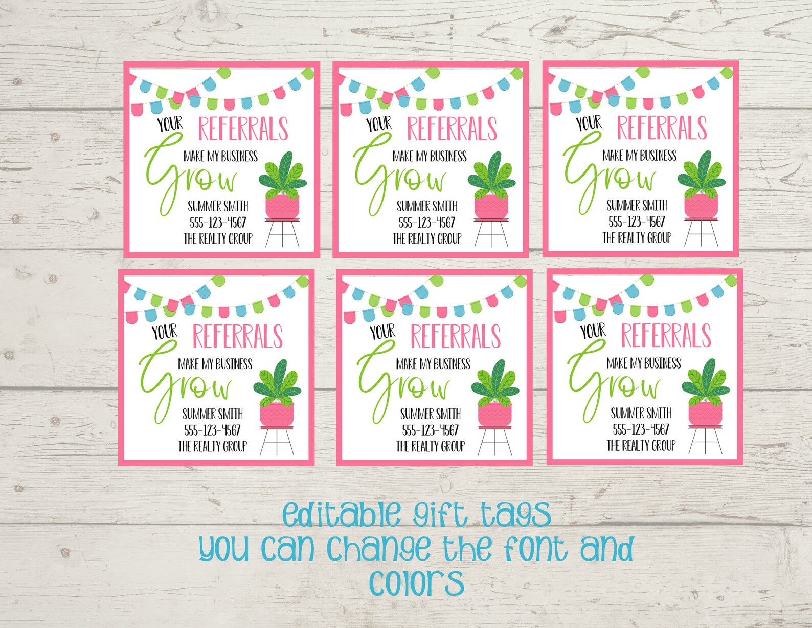 Spring Pop-by Tags, Your Referrals Make My Business Grow, Real Estate ...