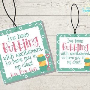 Editable Beginning of School Gift Tag , Bubble Gift Tag , School Gift ...