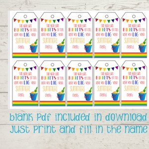 Editable End of Year Gift Tag , Buckets of Fun Tag , End of Year Gift ...