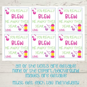Editable End of Year Gift Tag , Blew Me Away Tag , End of Year Gift ...