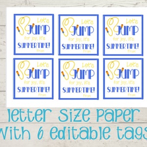 Editable End of Year Gift Tag , Jump for Joy Tag , End of Year Gift ...