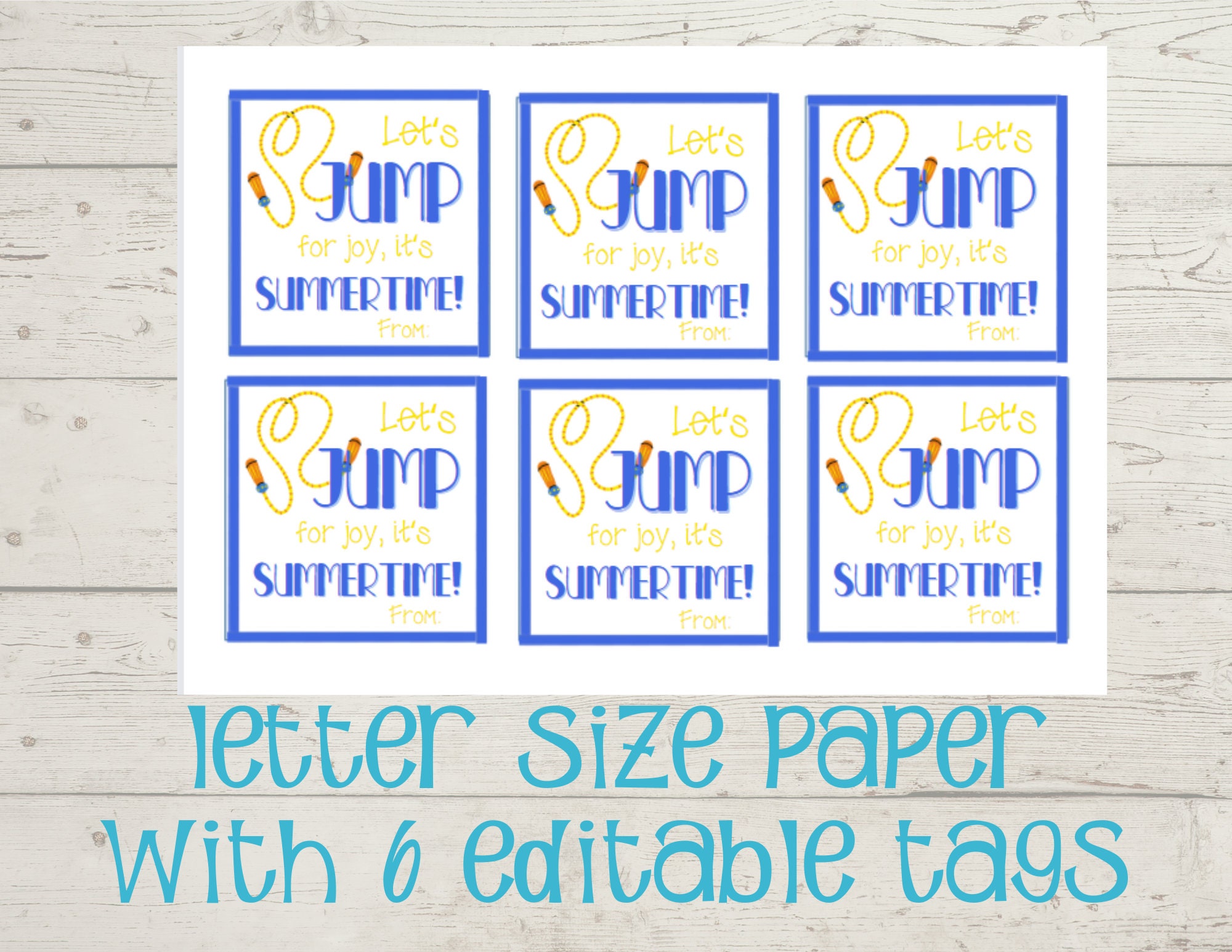 Editable End of Year Gift Tag , Jump for Joy Tag , End of Year Gift ...