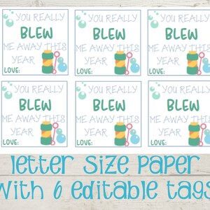 Editable End of Year Gift Tag , Blew Me Away Tag , End of Year Gift ...