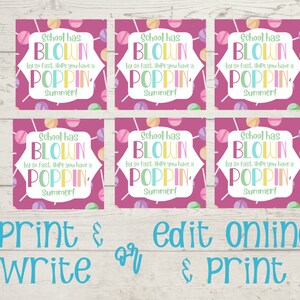 Editable Blow Pop Gift Tag, Gift Tag, End of Year Gift Tags for ...