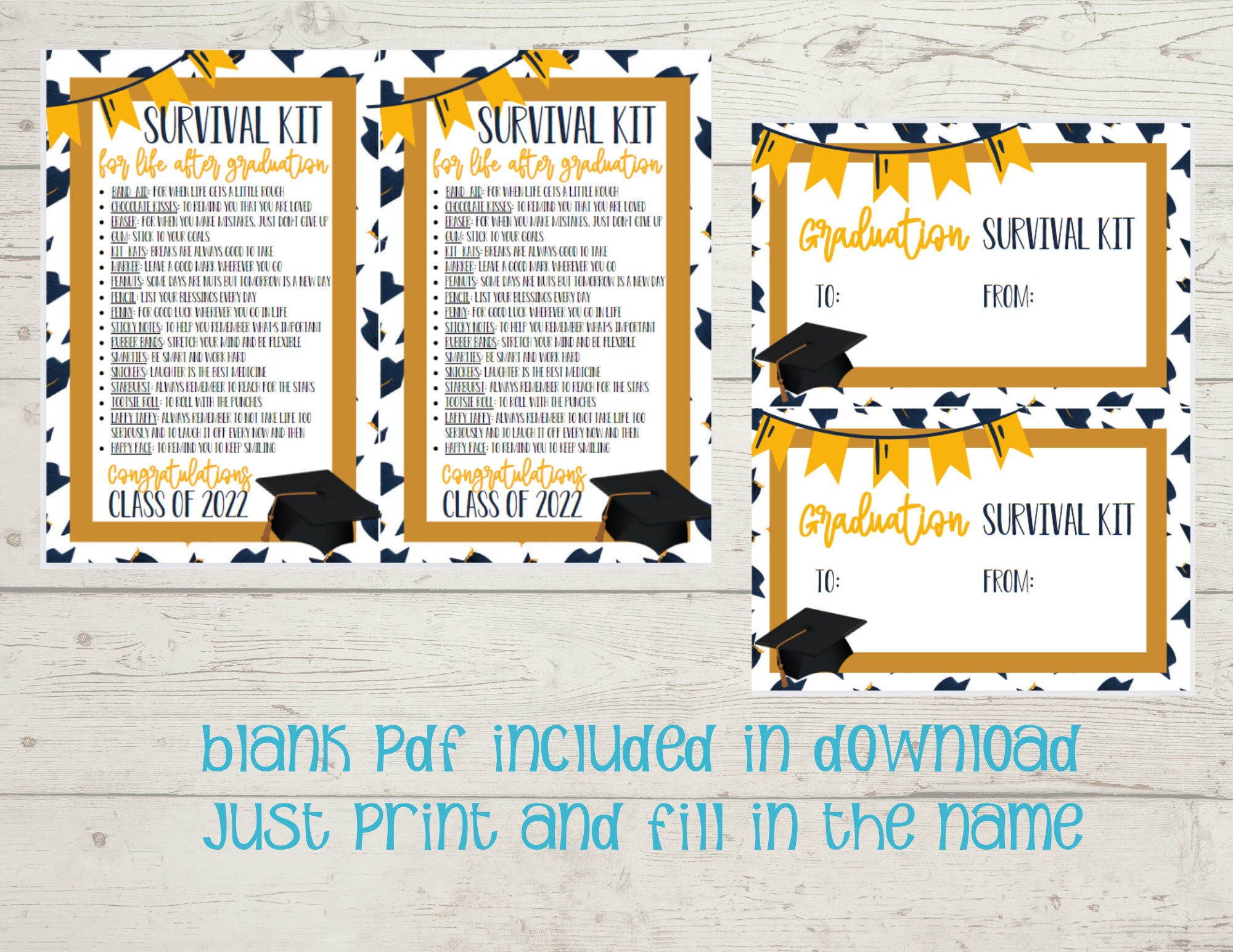 Editable Graduation Survival Kit Tag , Graduation Party , Printable ...