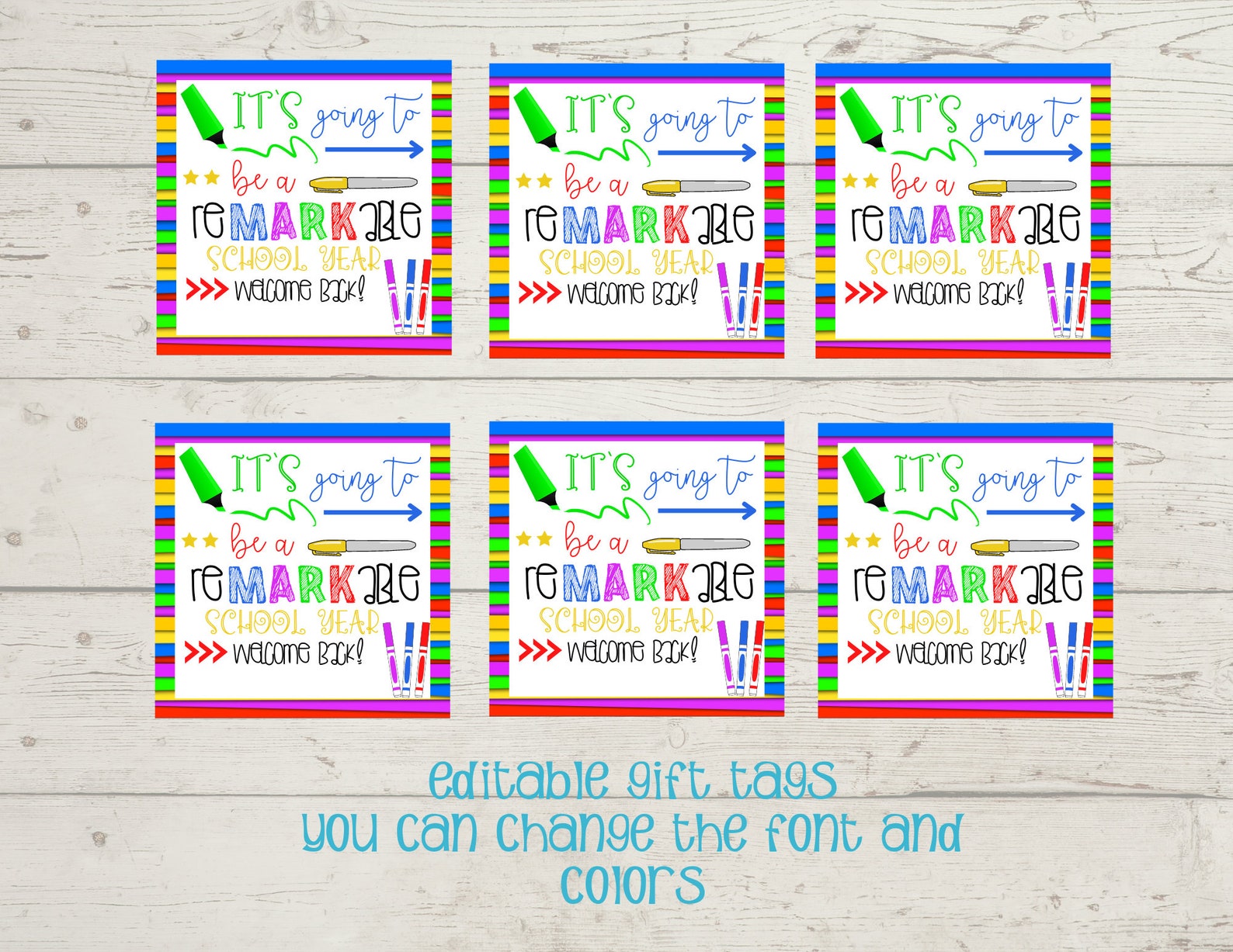 Editable Beginning of School Gift Tag , Remarkable Year Tag , School ...