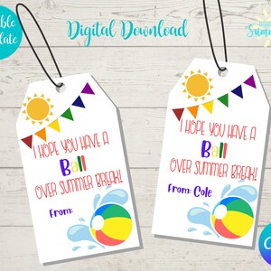Editable End of Year Gift Tag , Have a Ball Tag , End of Year Gift Tags ...