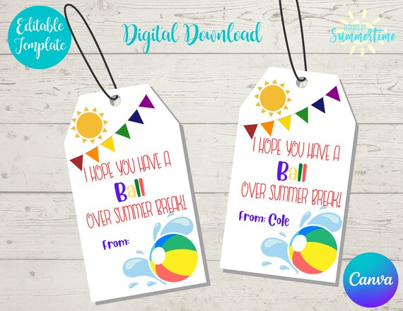 Editable End of Year Gift Tag Have a Ball Tag End of Year - Etsy