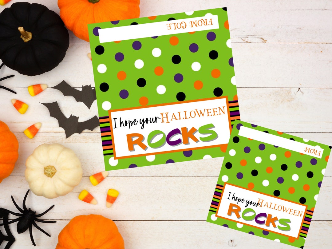 Editable Halloween Gift Tag , I Hope Your Halloween Rocks , Gift Tag ...