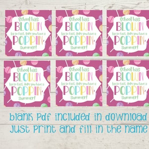 Editable Blow Pop Gift Tag, Gift Tag, End of Year Gift Tags for ...