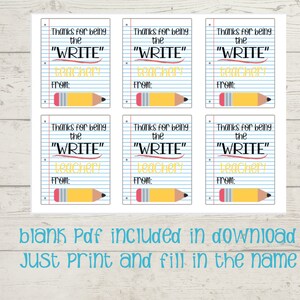 Editable the Write Teacher Tag , Teacher Appreciation , End of Year ...