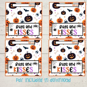Editable Halloween Gift Tag , Bugs and Kisses, Gift Tag for Students ...
