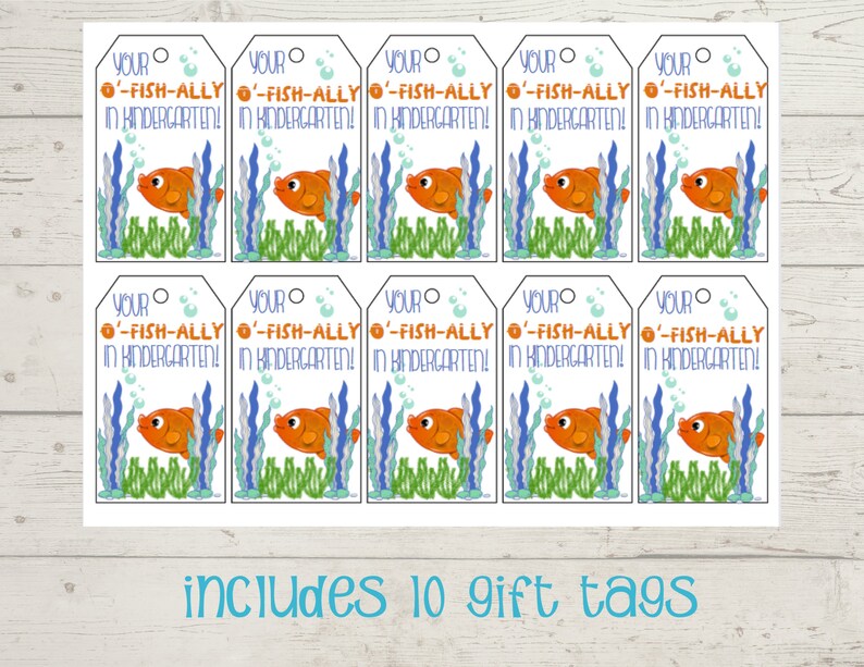 Editable Beginning of School Gift Tag O-fish-ally Gift Tag - Etsy