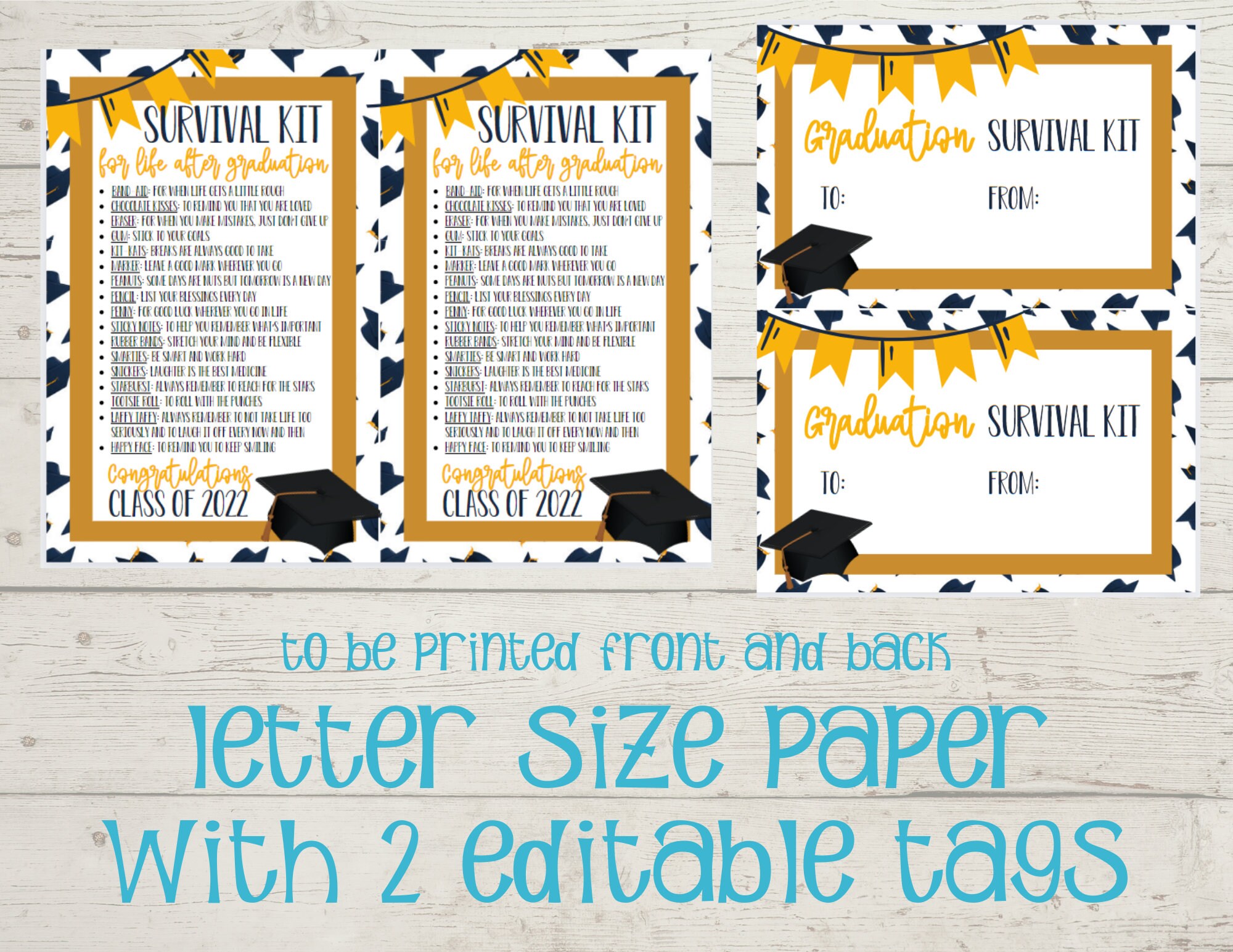 Editable Graduation Survival Kit Tag , Graduation Party , Printable ...
