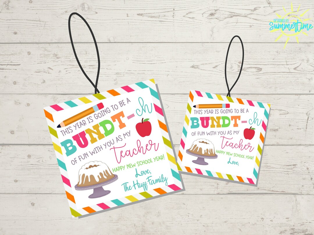 Editable Bundt Cake Gift Tag , Bundt Cake Appreciation Tag , Staff ...