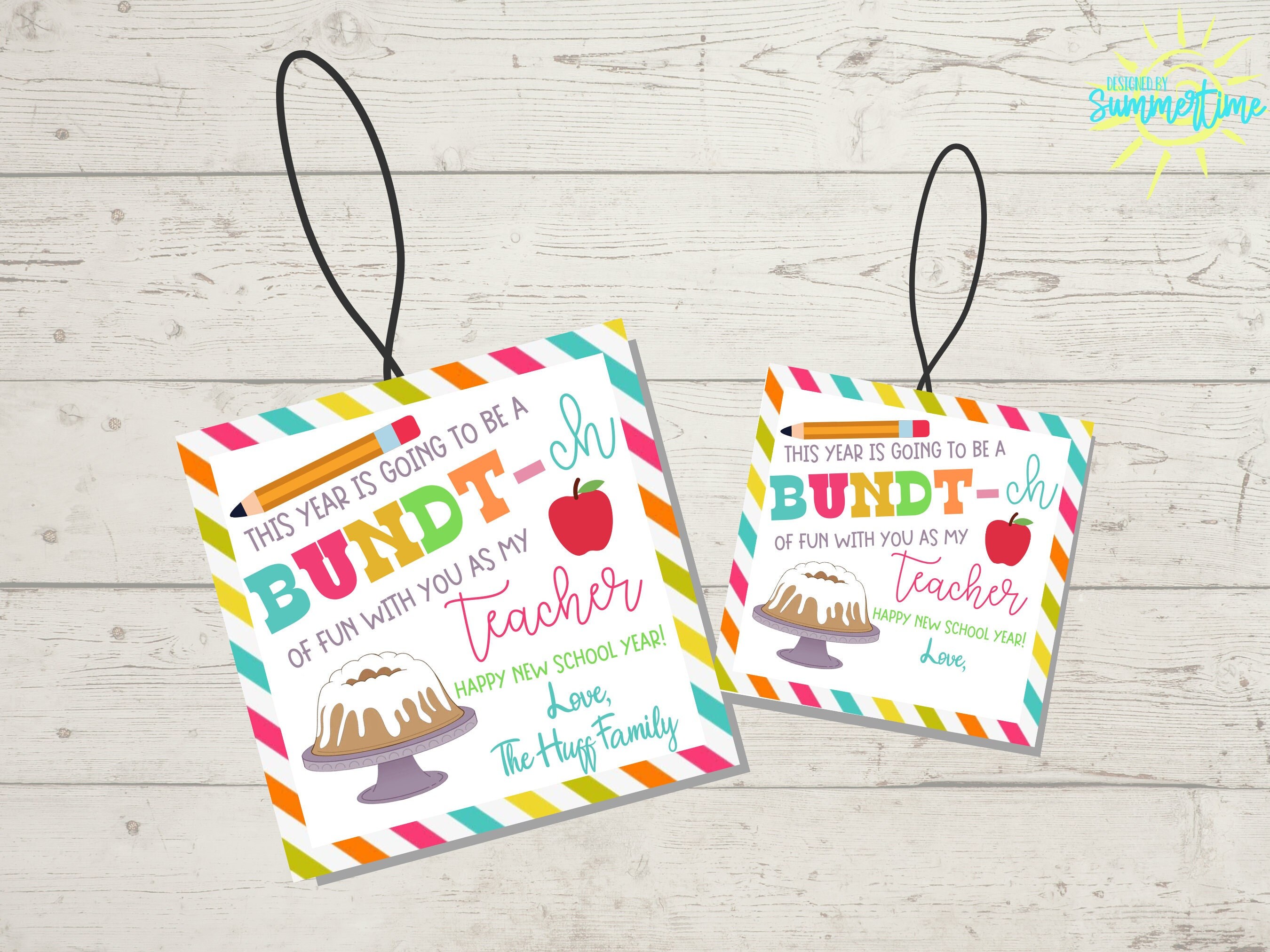 Editable Bundt Cake Gift Tag , Bundt Cake Appreciation Tag , Staff ...