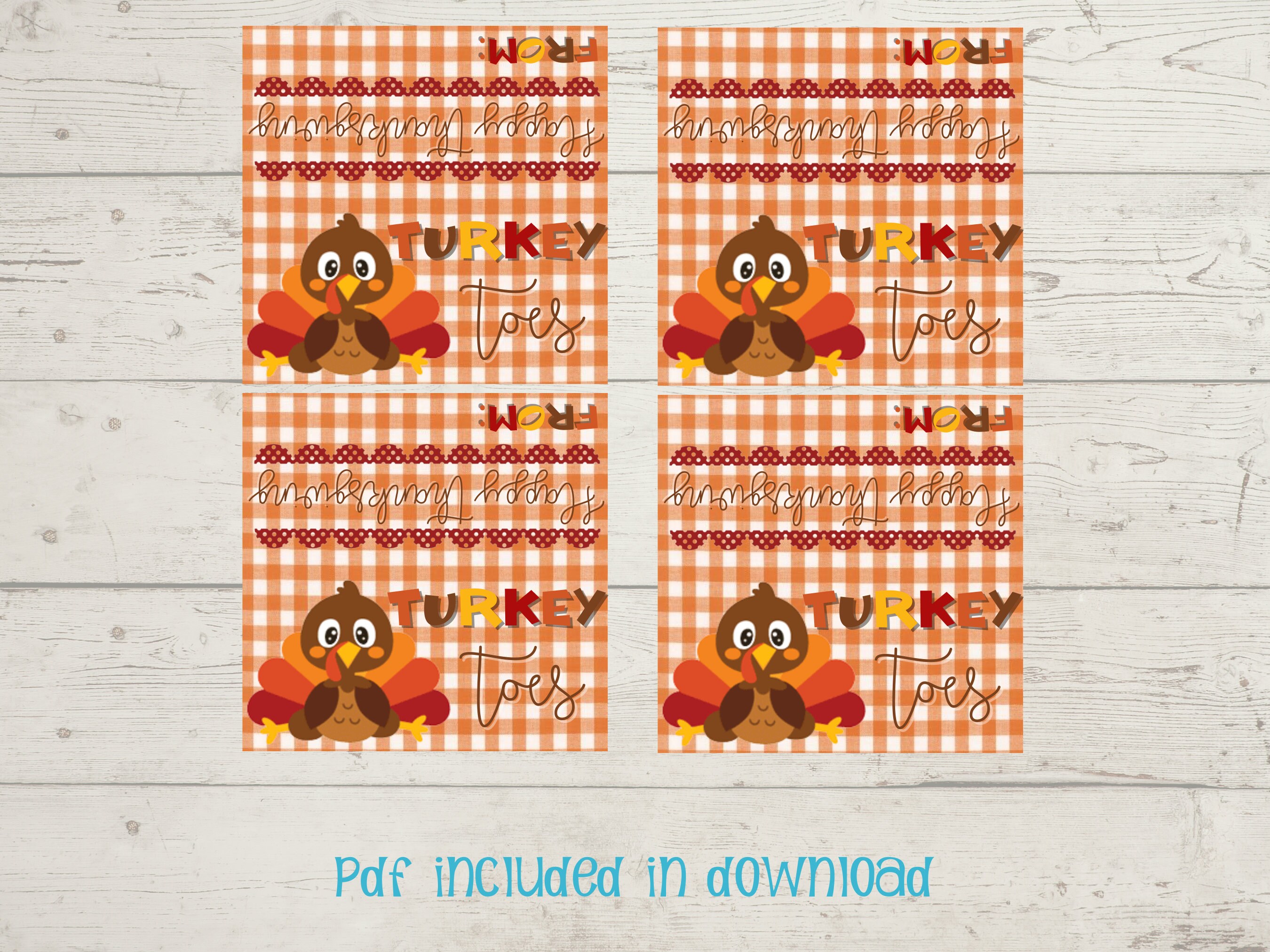 Editable Fall Autumn Gift Tag , Turkey Toes , Gift Tag for Students ...