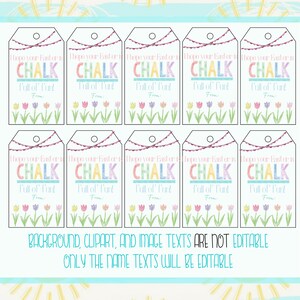 Editable Easter Chalk Favor Tag , Chalk Full of Fun Tag , Easter Tag ...