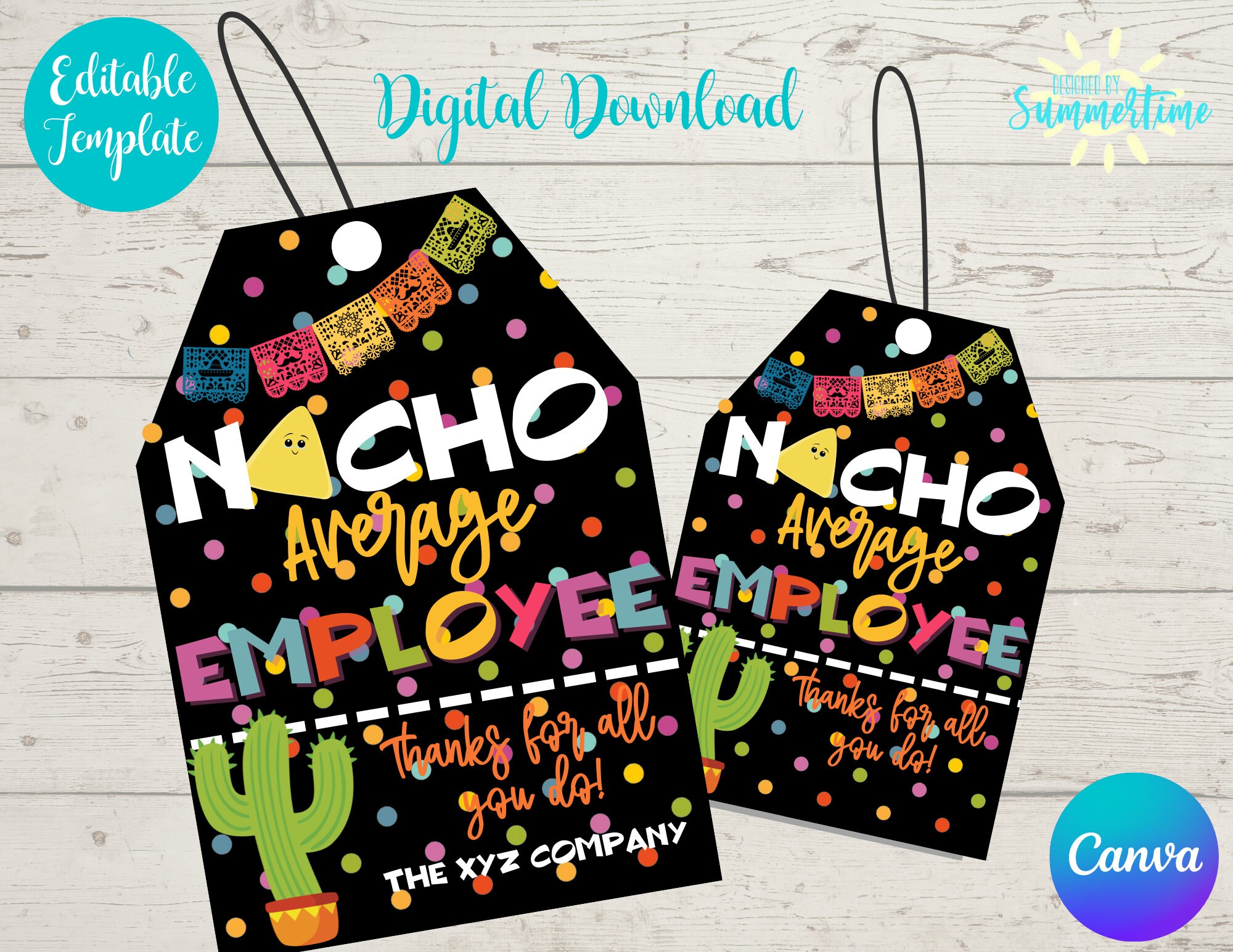 Editable Nacho Average Gift Tag , Mexican Appreciation Lunch , Staff ...