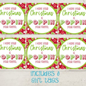 Editable Christmas Gift Tag , I Hope Your Christmas is Poppinʻ , Gift ...