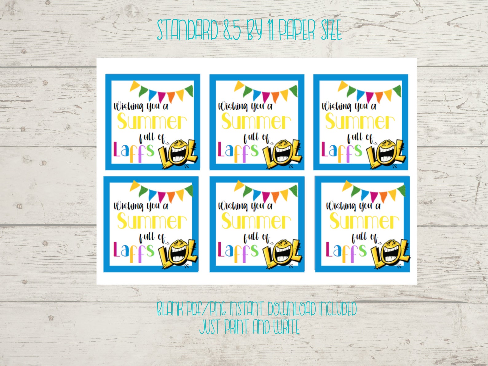 Editable End of Year Gift Tag , Summer Full of Laffs Tag , End of Year ...