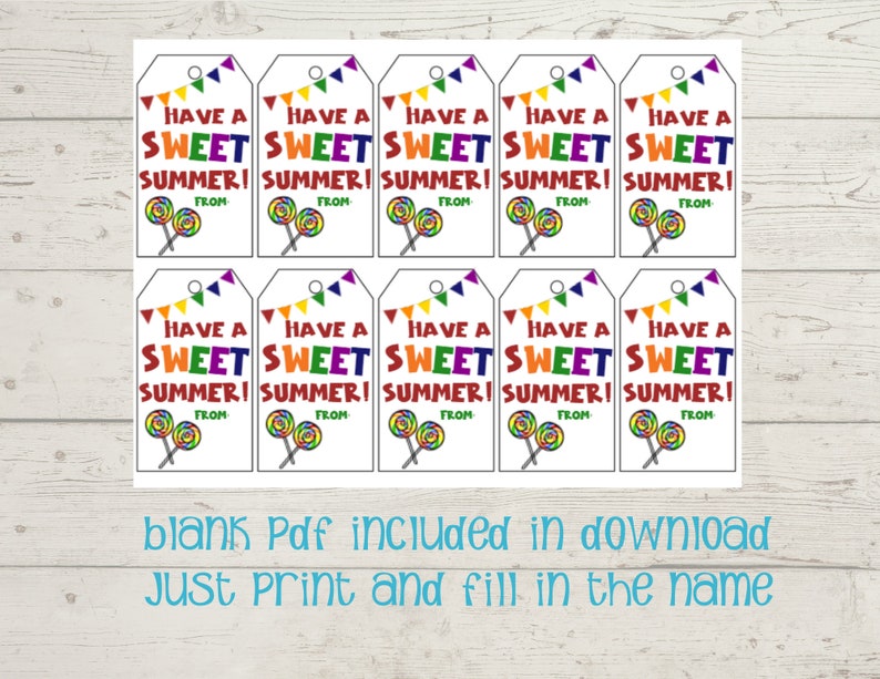 Editable End of Year Gift Tag Sweet Summer Tag End of Year - Etsy