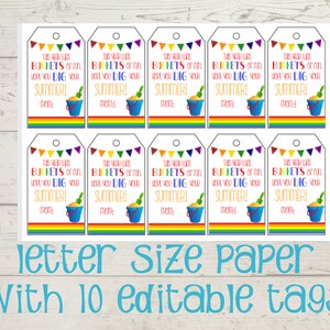 Editable End of Year Gift Tag , Buckets of Fun Tag , End of Year Gift ...