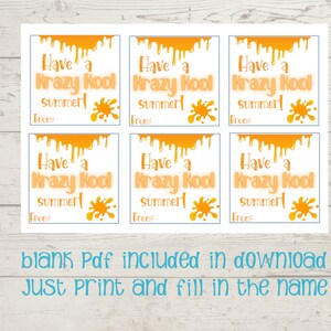 Editable End of Year Gift Tag , Krazy Kool Summer Tag , End of Year ...