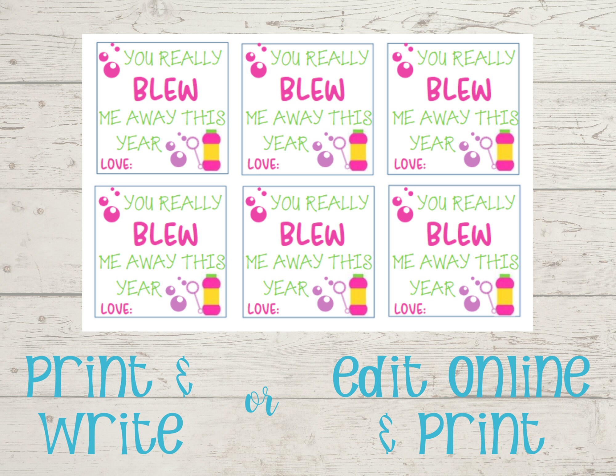 Editable End of Year Gift Tag , Blew Me Away Tag , End of Year Gift ...