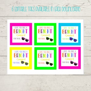 Editable End of Year Gift Tag , Have a Bright Summer Tag , End of Year ...