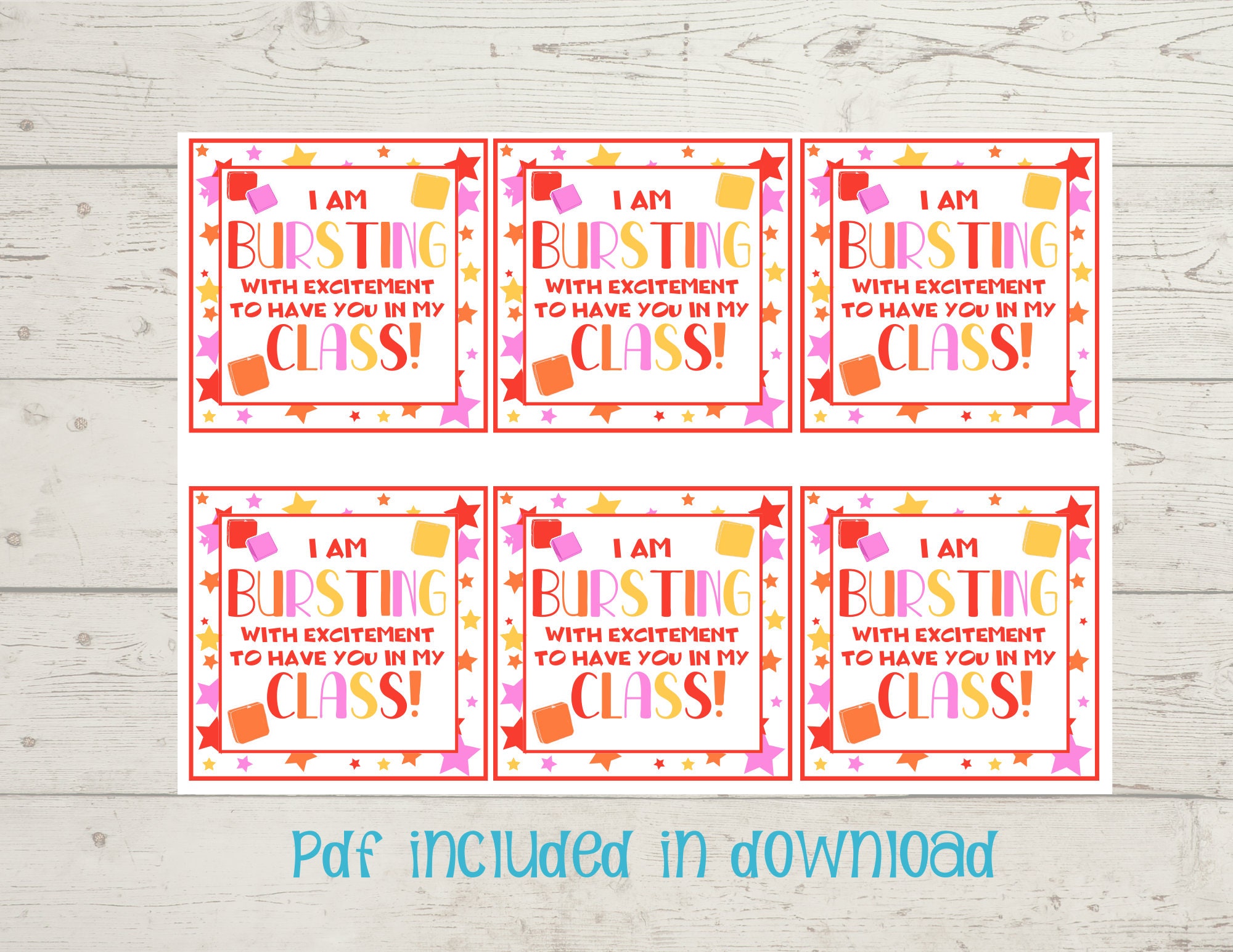 Editable Beginning of School Gift Tag , Starburst Gift Tag , School ...