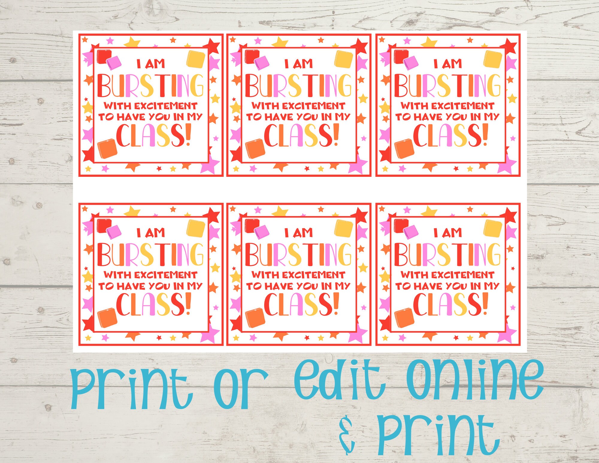 Editable Beginning of School Gift Tag , Starburst Gift Tag , School ...