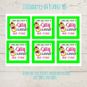Editable End of Year Gift Tag , Have a Silly Summer Tag , End of Year ...