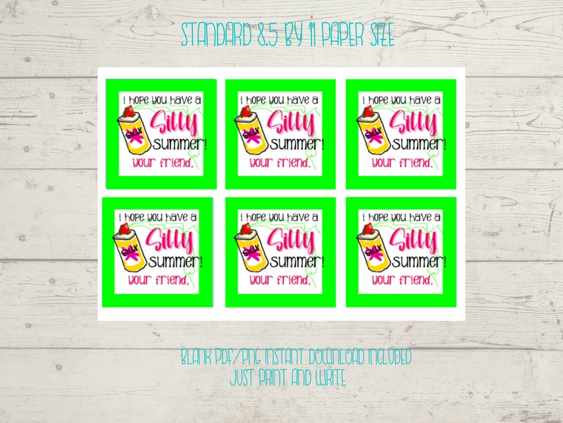 Editable End of Year Gift Tag , Have a Silly Summer Tag , End of Year ...