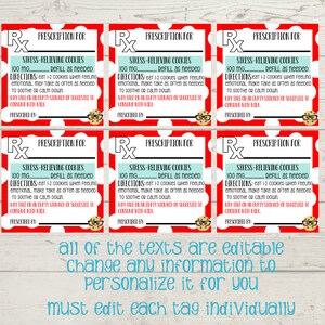 Editable RX Prescription Cookie Tag , Nurse Appreciation, Printable ...