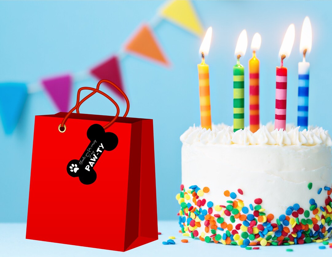 Editable Puppy Dog Birthday Thank You Gift Tags, Dog Birthday Theme ...