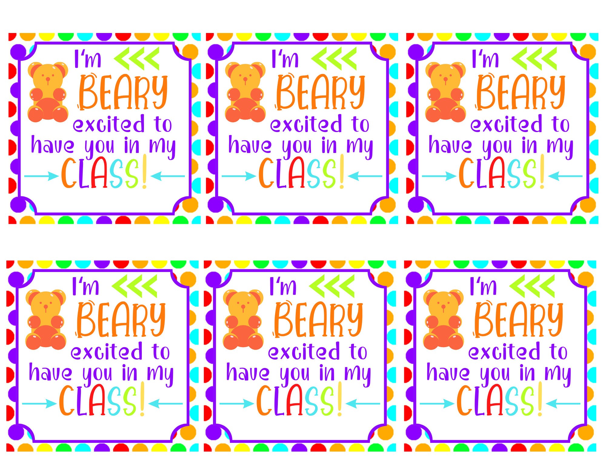 Editable Beginning of School Gift Tag Gummy Bear Gift Tag - Etsy