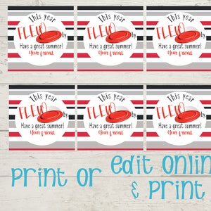 Editable Frisbee Favor Tag , Year Flew by Tag , End of School Tag ...
