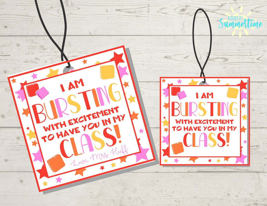 Editable Beginning of School Gift Tag , Starburst Gift Tag , School ...