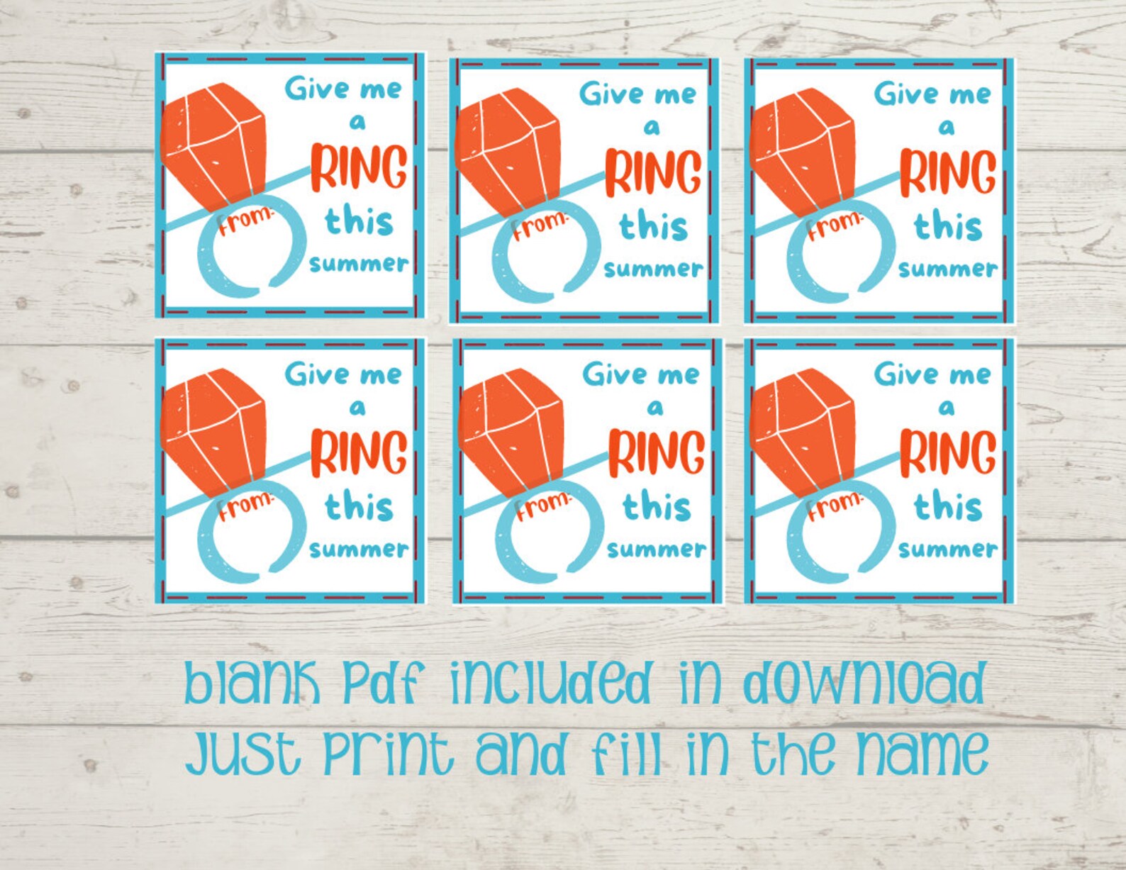 Editable Ring Pop Gift Tag , Gift Tag , End of Year Gift Tags for ...