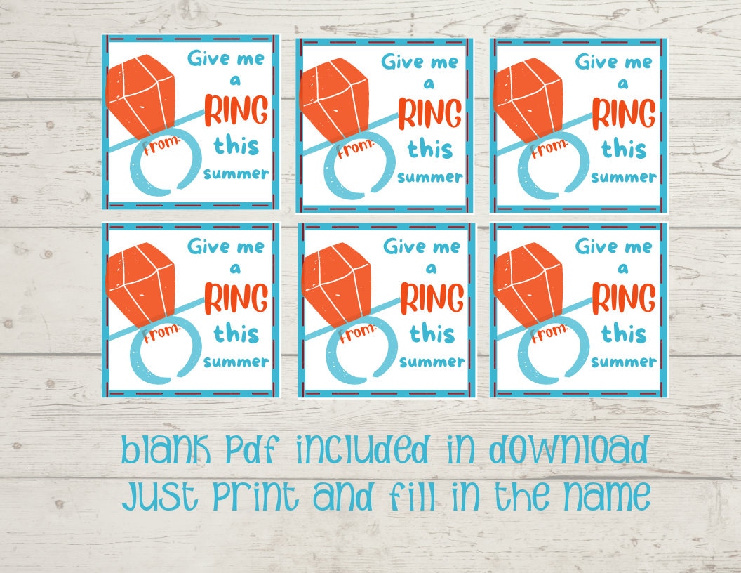 Editable Ring Pop Gift Tag , Gift Tag , End of Year Gift Tags for ...