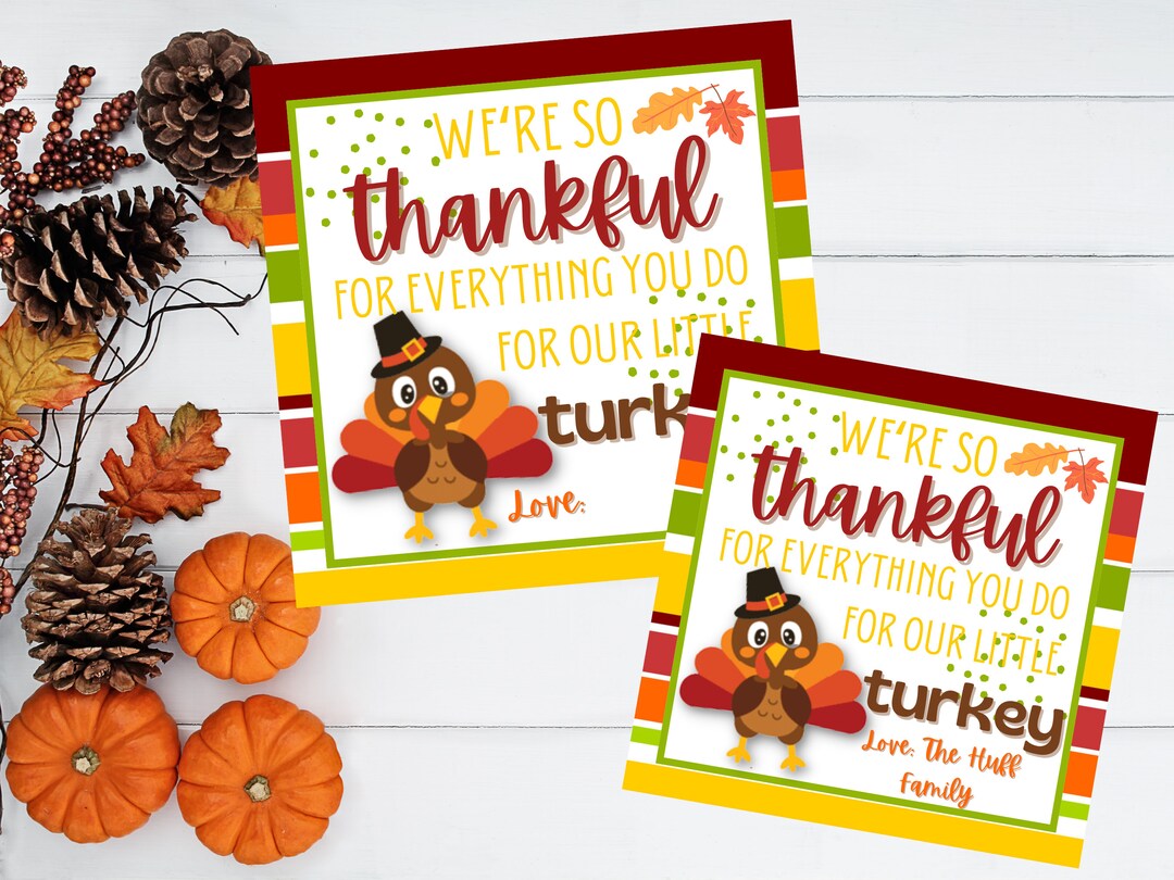 Editable Fall Autumn Gift Tag , Our Little Turkey , Gift Tag for ...