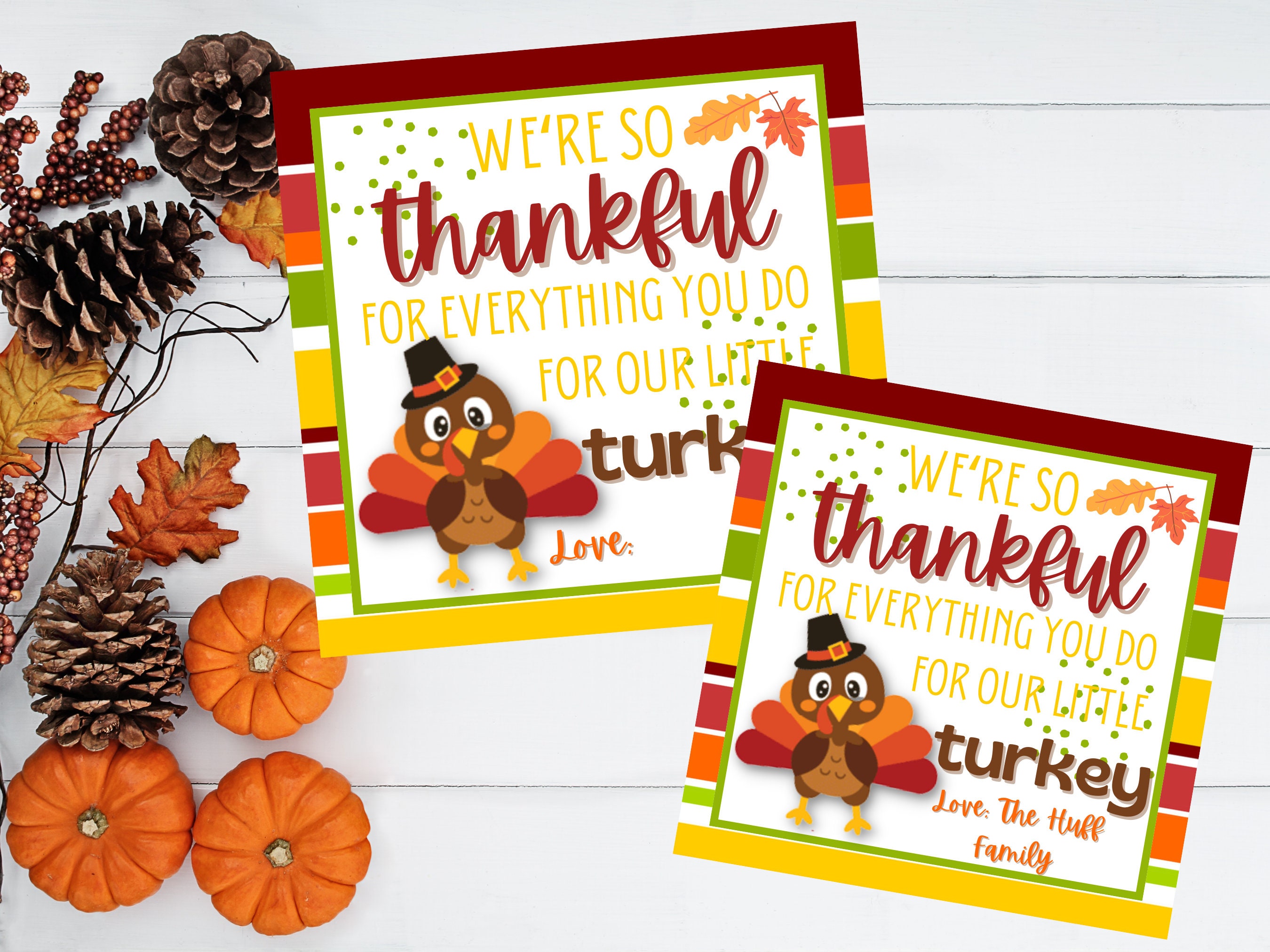 Editable Fall Autumn Gift Tag , Our Little Turkey , Gift Tag for ...